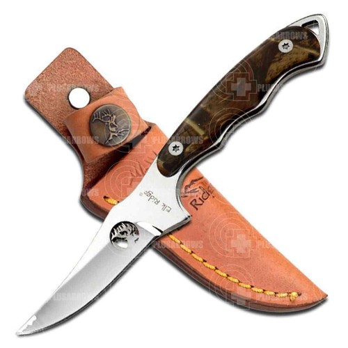 Elk Ridge Full Tang Hunter Fixed Blade Knife with Laser Cut Elk - Camo ...