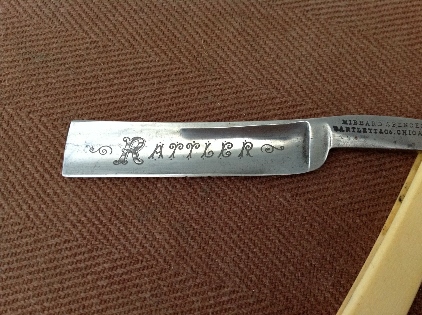 Hibbard Spencer Bartlett & Co "Rattler" Straight Razor, Etched Face | eBay