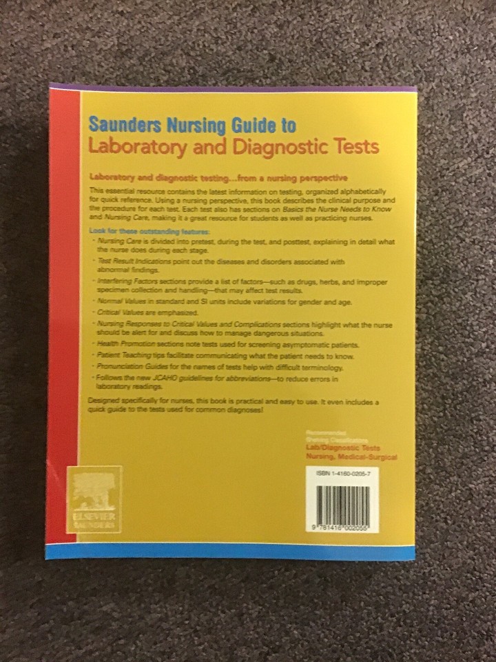 Saunders Nursing Guide to Laboratory and Diagnostic Tests | eBay