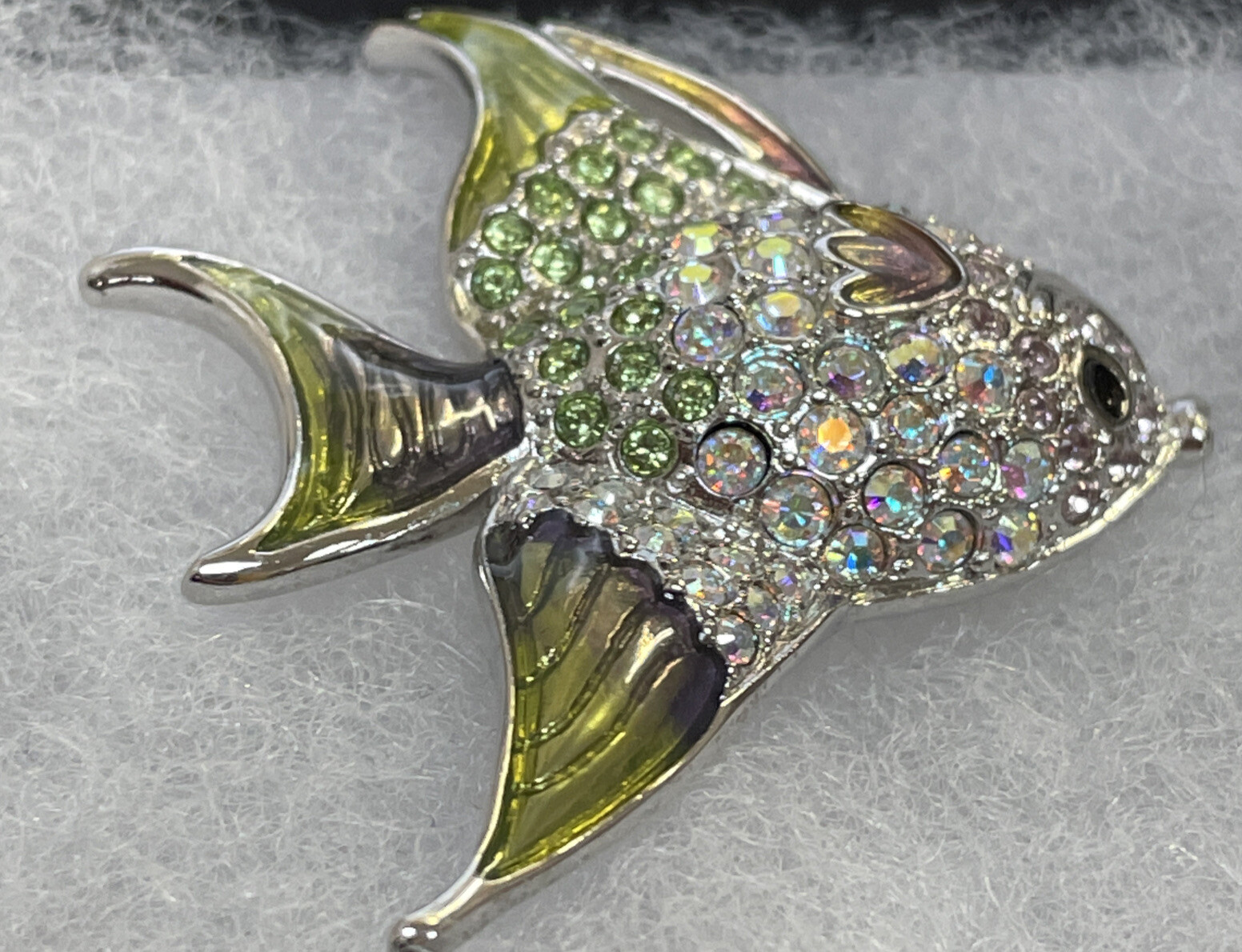 SWAROVSKI SWAN SIGNED FISH FIGURAL AB RHINESTONE ENAMEL PIN BROOCH | eBay