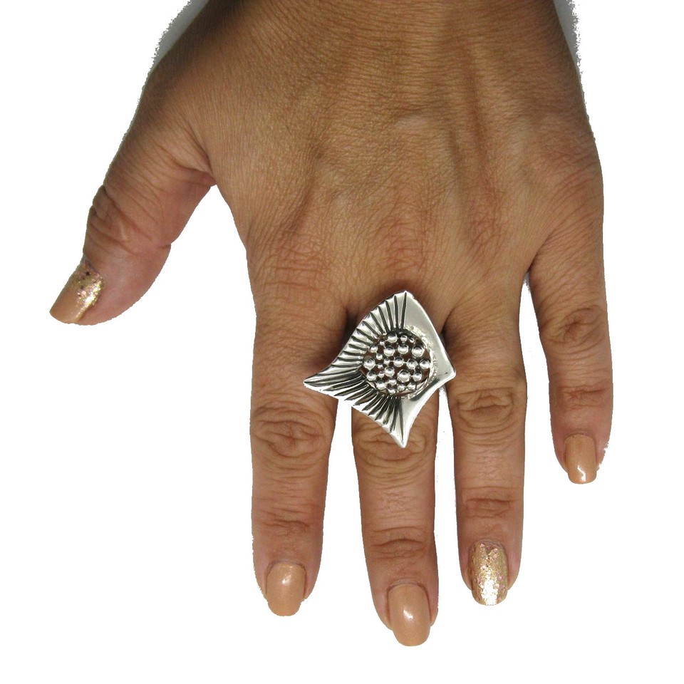 Stylish Sterling Silver Ring Solid 925 Adjustable Size Nickel Free ...