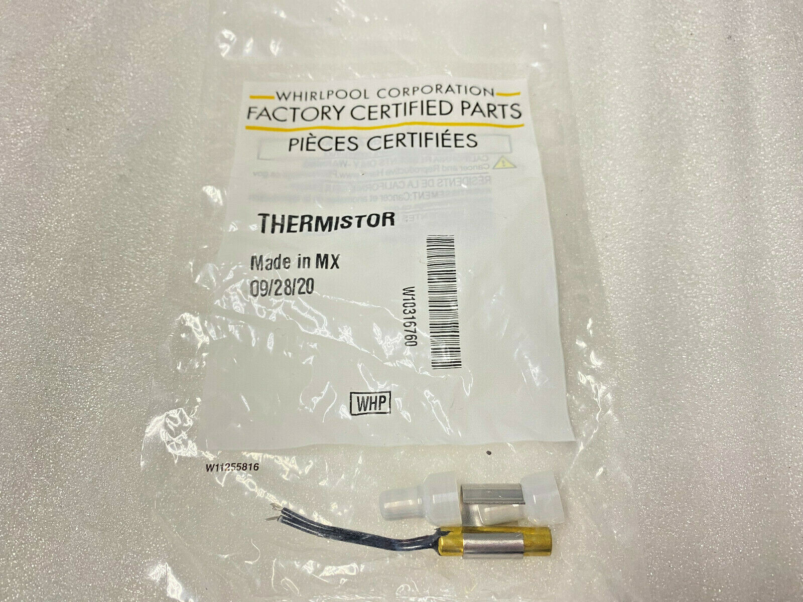 GENUINE OEM Whirlpool Refrigerator Temperature Sensor Kit W10316760 | eBay