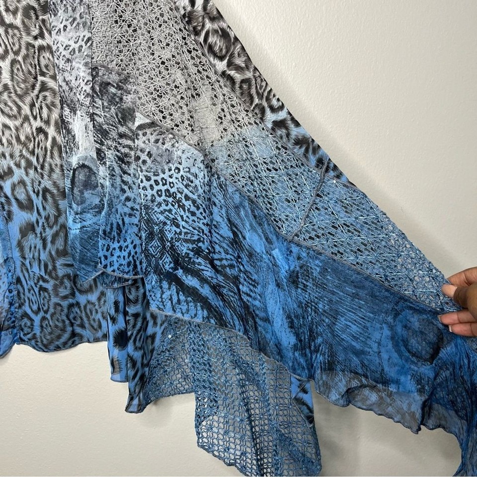 NEW Adore Women Duster Cardigan XL Snake Animal Print Dip Dye ...