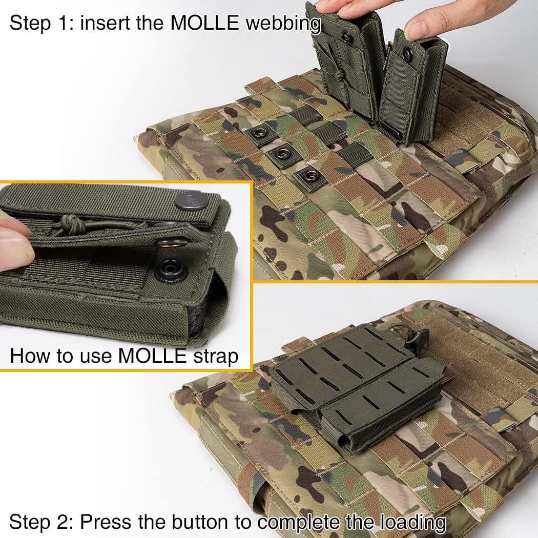 Tactical Single Mag Pouches Open-Top MOLLE Magazine Pouch for 5.56mm ...