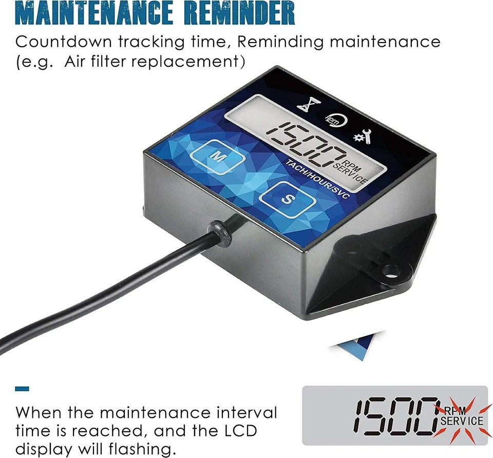 Small Engine Hour Meter Tachometer Maintenance 2/4 Stroke Beach Bike ...