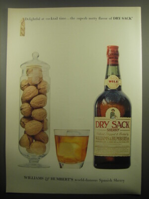 1959 Williams & Humbert's Dry Sack Sherry Ad - Delightful at cocktail ...