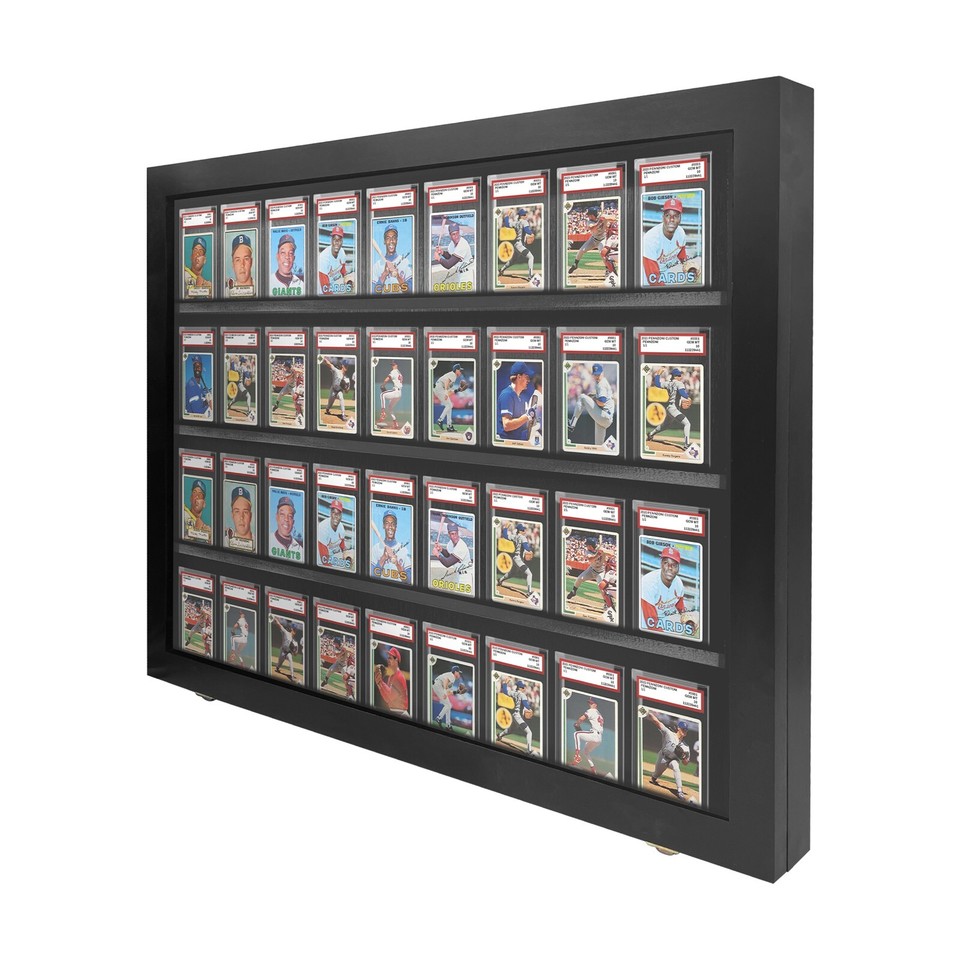 Baseball Card Display Case Sports Card Frame Lockable -Holds 36 PSA ...