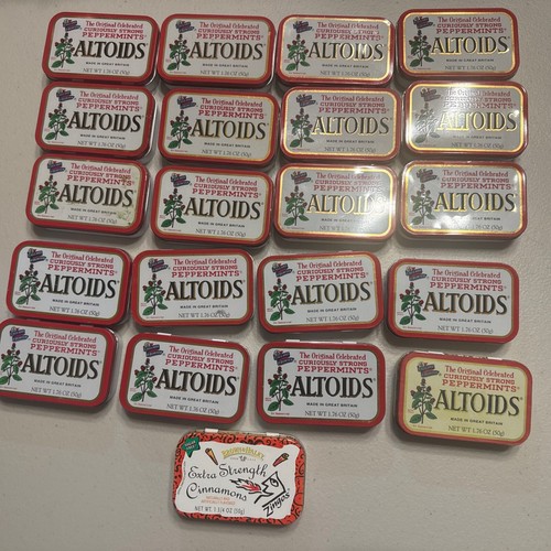 Lot of 21 Empty ALTOIDS Tins Red Sewing Geocaching Beading Craft ...