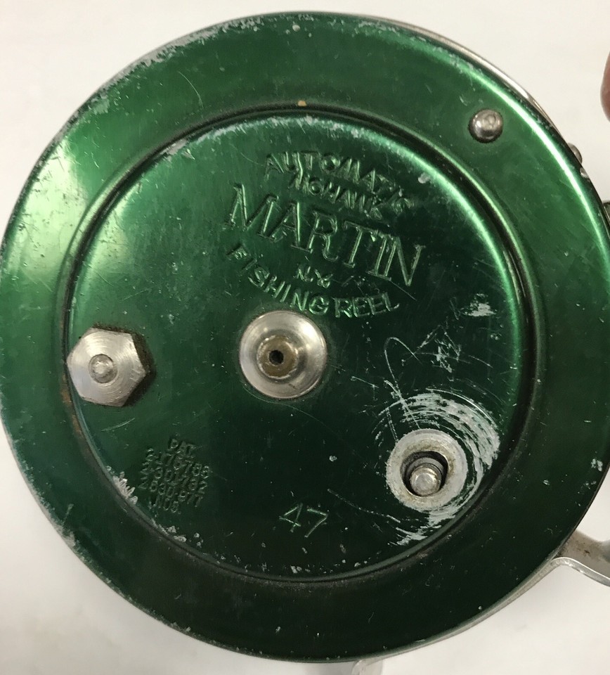 VINTAGE MARTIN AUTOMATIC FLY REEL ~ Green ~ No. 47 ~ Mohawk, NY | eBay