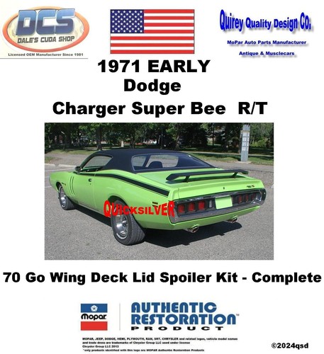 1971 Dodge Charger Super Bee R/T Go Wing Spoiler Complete Kit MoPar USA ...