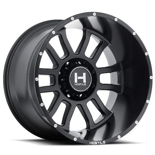 22x14 Hostile H107 Gauntlet Asphalt (Matte Black) Wheel 8x170 (-76mm ...