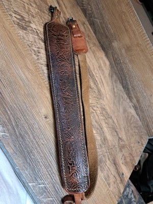 Vtg. Padded Leather Rifle Sling With Swivels | eBay