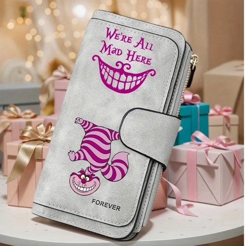 Disney Alice in Wonderland Wallet Cartoon Cheshire Cat Wallets Long Zip ...
