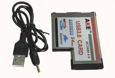 New 54mm Express Card ExpressCard to 2 Port USB 3.0 Adapter for Laptop ...