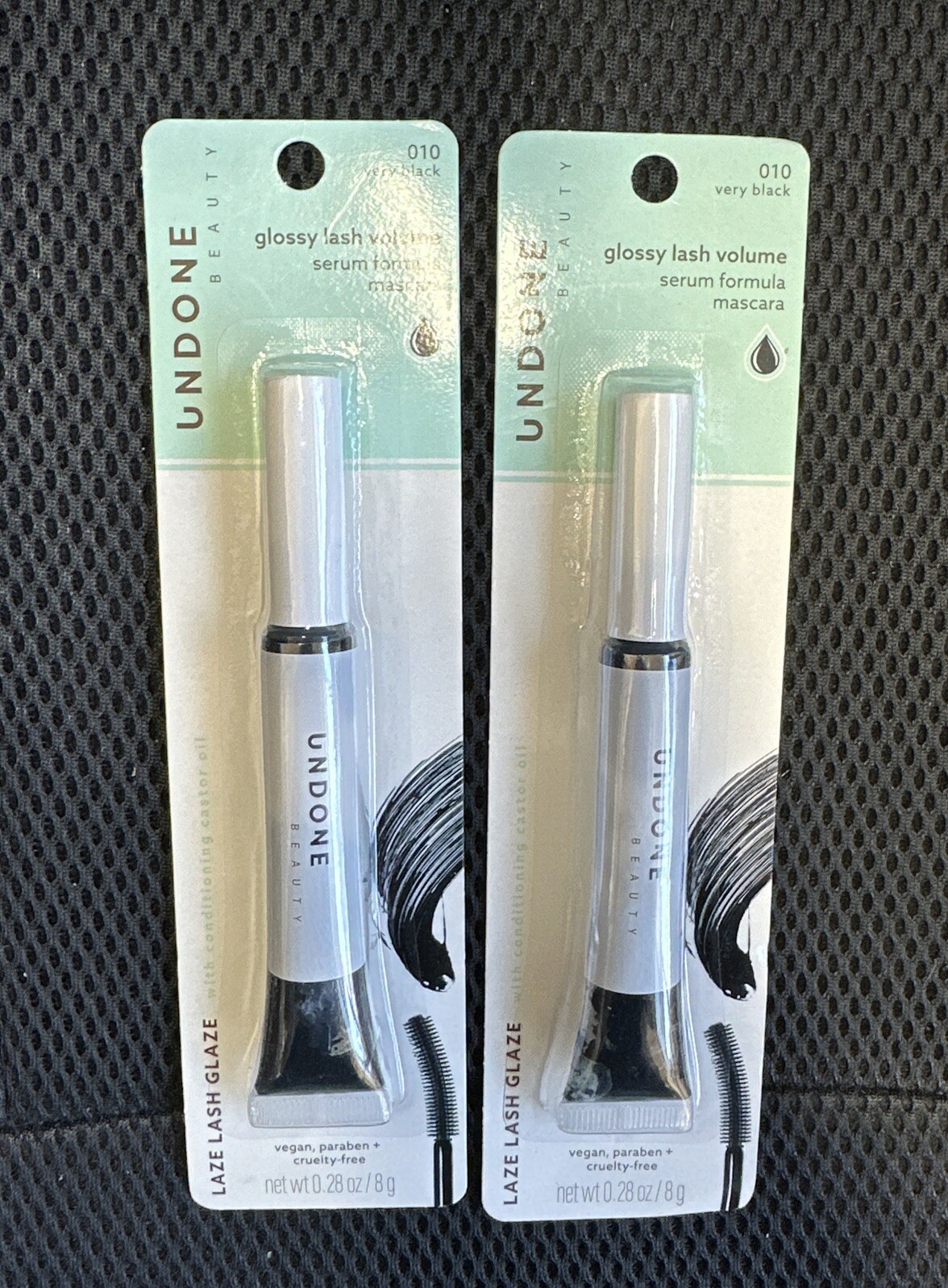 LOT OF 2 - Undone Beauty Glossy Lash Volume Mascara #010 Very Black | eBay