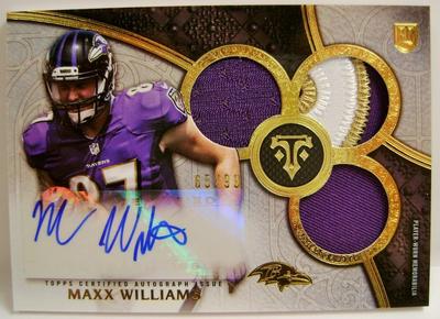 MAXX WILLIAMS RC AUTO AUTOGRAPH 3 COLOR RELIC 2015 TOPPS TRIPLE THREADS ...