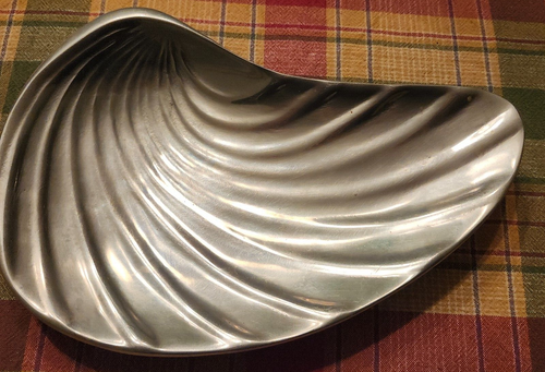 VINTAGE BRUCE FOX DESIGN CAST ALUMINUM SEA SHELL SERVING DISH, SEA ...
