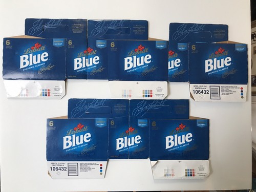 Lot of 5 Labatt Blue 6 Pack Beer Cartons. Light Blue w/ John Labatt’s ...
