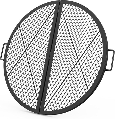 X-Marks Fire Pit Cooking Grate, Foldable Round Grate for Outdoor ...