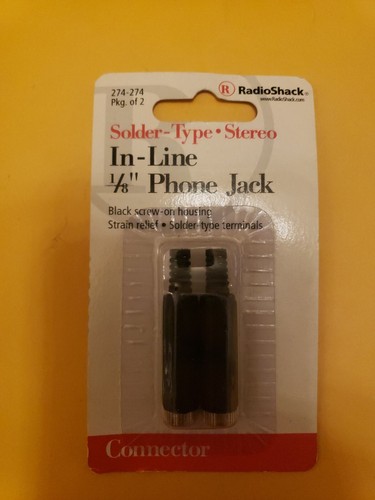 RadioShack 1/8" 3.5mm In-Line Stereo Phone Jack, Solder Type 274-0274 ...