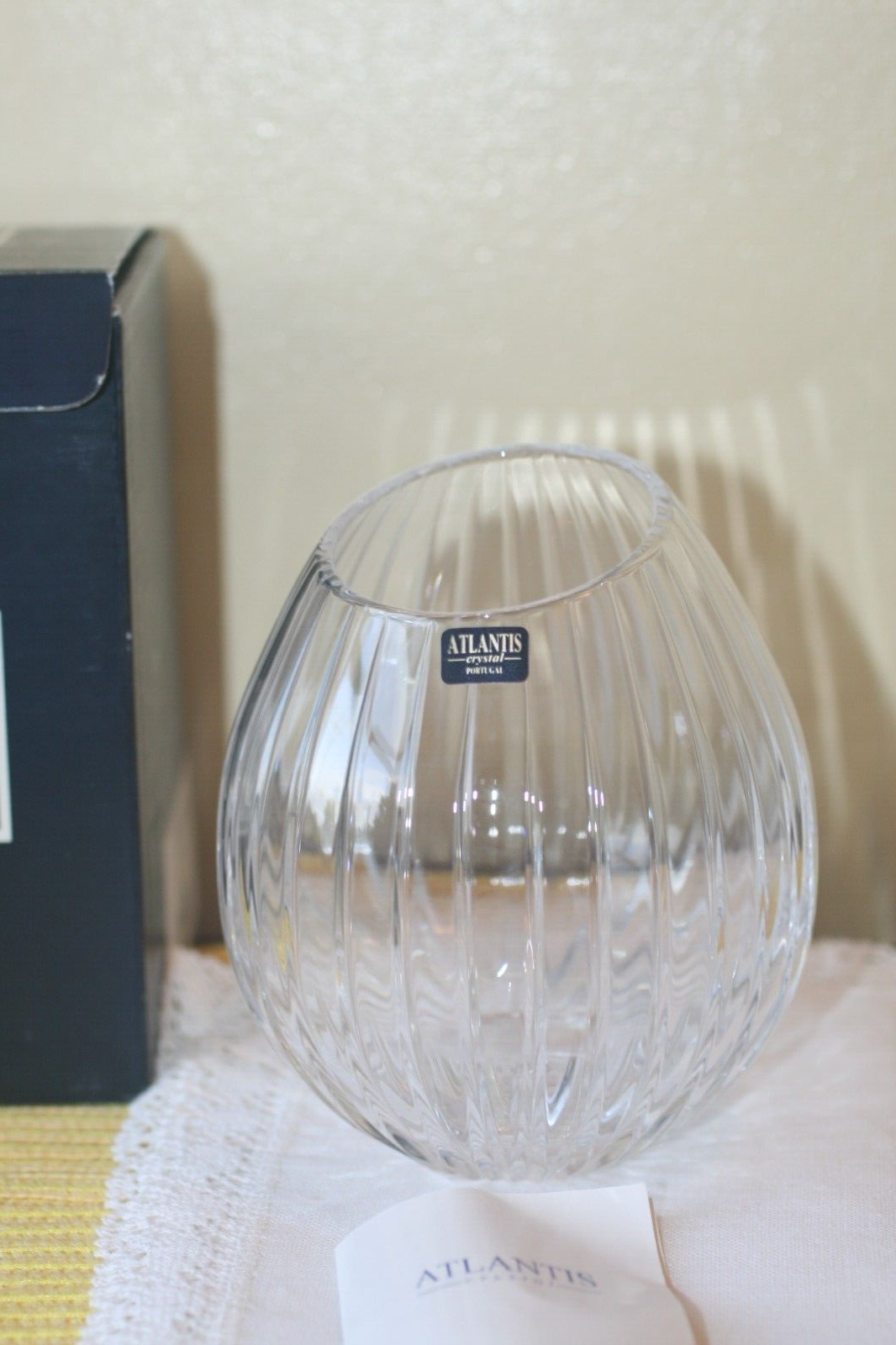 BEAUTIFUL ATLANTIS CRYSTAL FANTASY VASE 5" HANDMADE GLASSWARE PORTUGAL ...