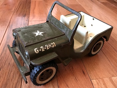 Vintage 1960s Tonka Army Commander Star Jeep Pressed Steel Military Toy ...