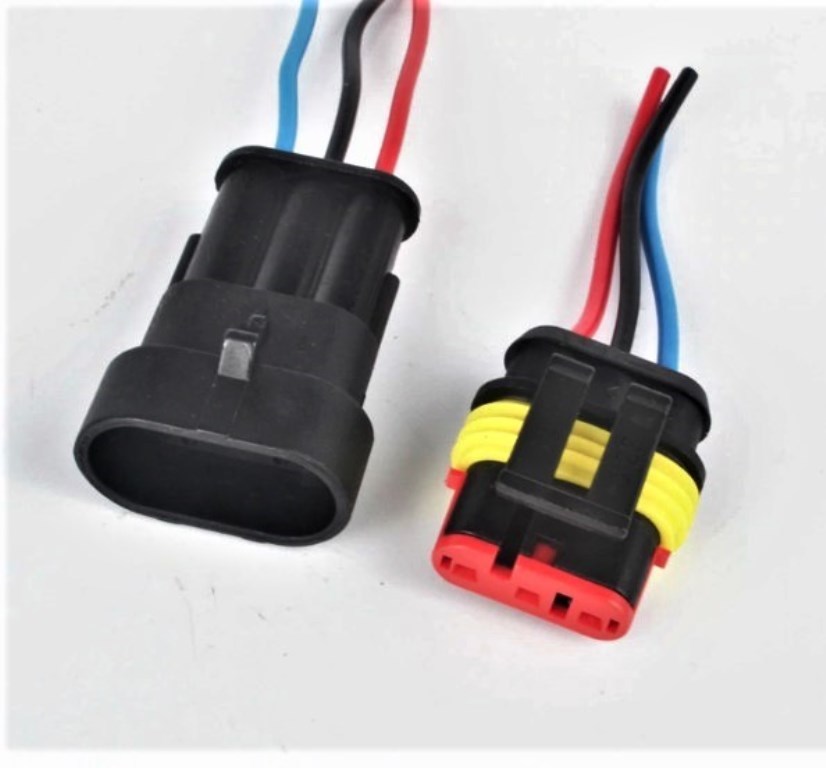 3 pin Sealed Waterproof Electrical Wire Connector Plug Set auto ...