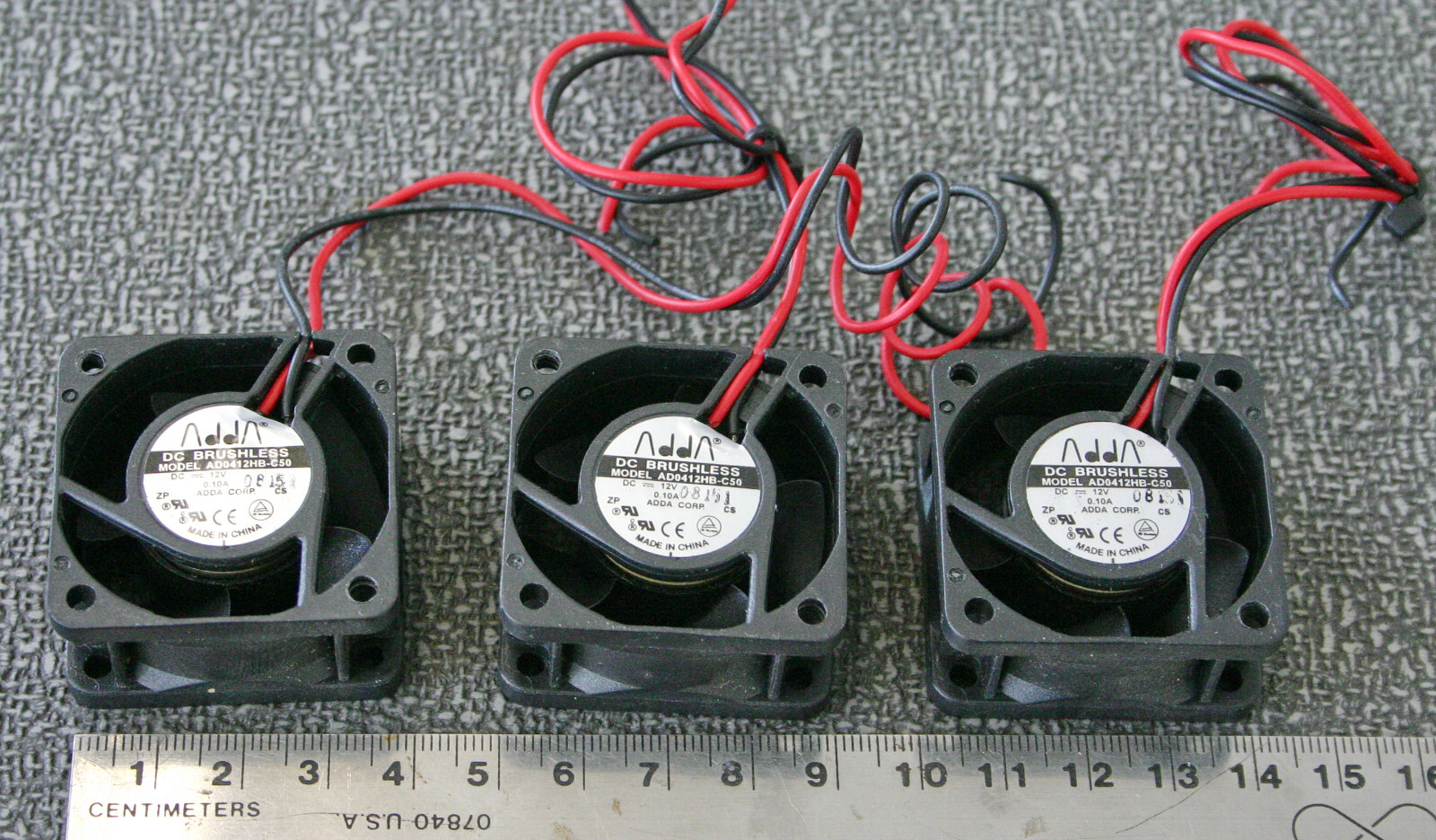 3 Pieces ADDA DC Fan AD0412HB-C50 40x40x20mm 12 Volt 0.1A 7800rpm 8 ...