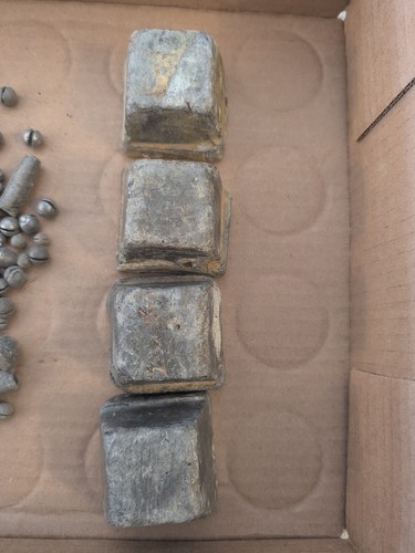 Lead split shot & bass sinkers and 4 ingots 11.5 lbs. Took 1/2 Lb Off ...