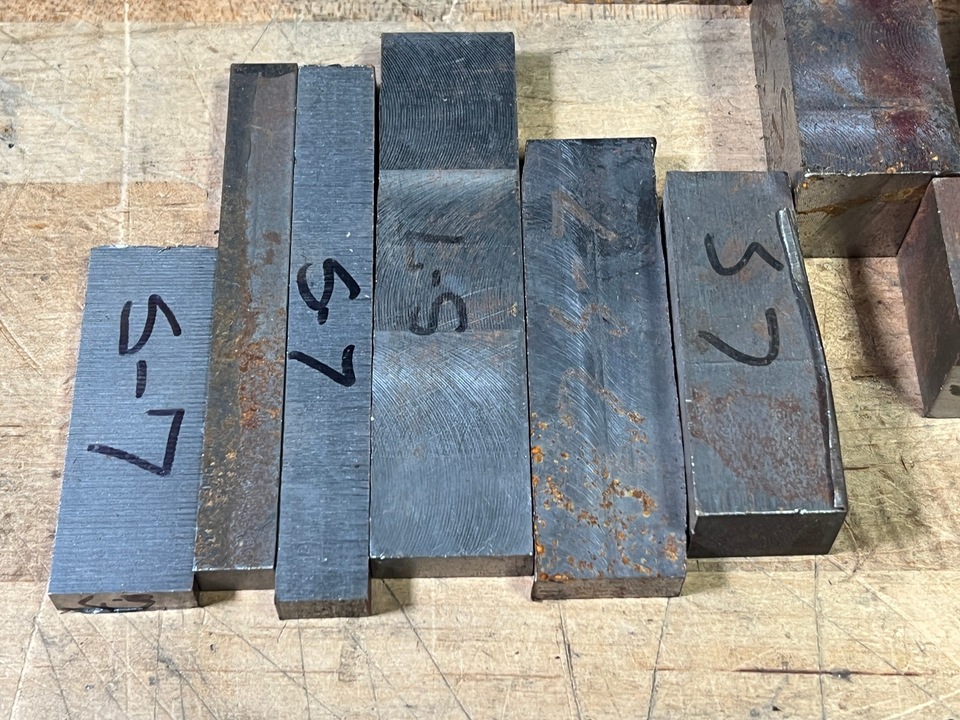 S7 Tool steel flat round bar stock machine shop cut off lot 20.4 lbs ...