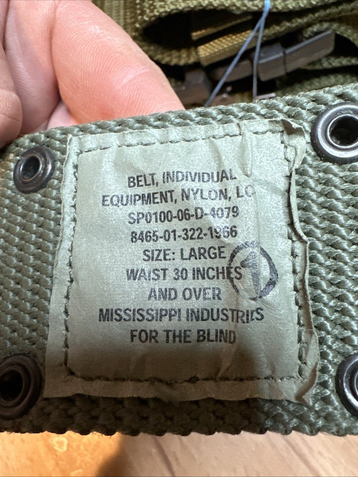 Large - US Military Individual Equipment Belt ALICE LC-2 LC2 Green Army ...