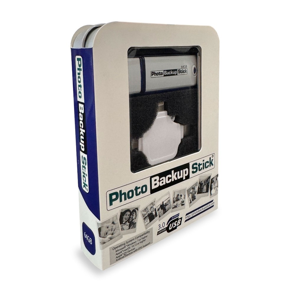 Photo Backup Stick 64GB | Easy Picture Backup from Phones, Tablets ...
