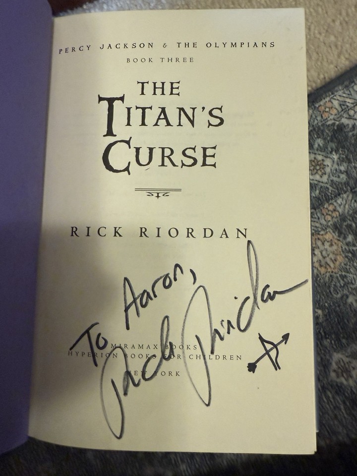 Percy Jackson & The Olympians 1st Edition Set, Rick Riordan, SIGNED | eBay