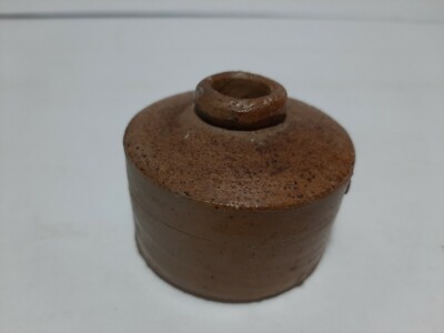 Antique Yellow Ware Stoneware Pottery Inkwell Primitive | eBay