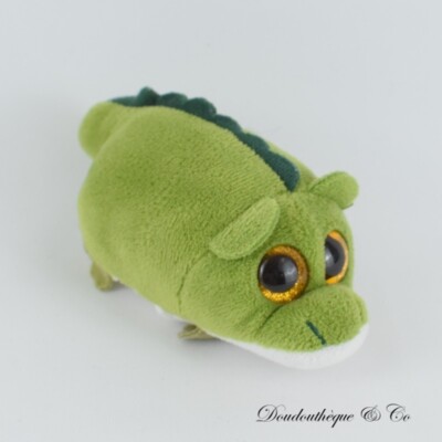 Mini peluche tsum tsum crocodile TY vert et blanc gros yeux 13 cm (VA ...