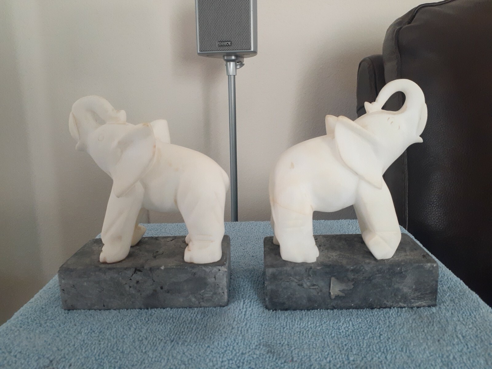 Genuine Alabaster Elephant Bookends Hand-carved In Italy | eBay
