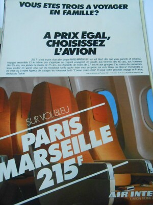 Publicité advertising 1980 Air Inter Paris arsielle 215 F | eBay