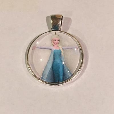Frozen Elsa Glass Cabochon Silver Colored Pendant / Necklace Disney | eBay