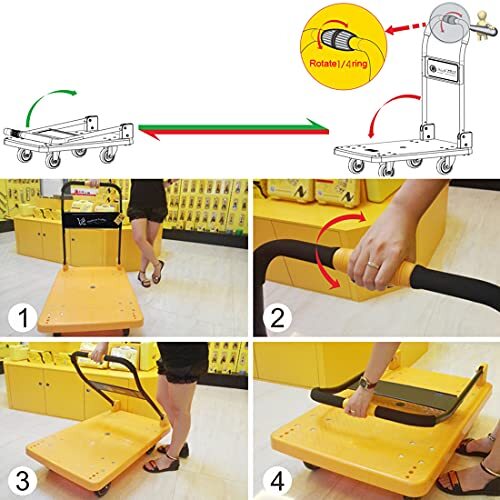 N&S juvyig Heavy Duty Trolley-350KG Platform Truck-One Hand Folding ...