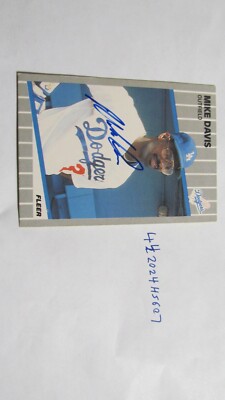 1989 Fleer Mike Davis Signed Baseball Card | eBay