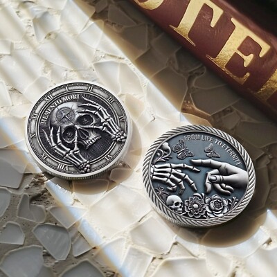 Memento Mori Coin 3D Skull Challenge Coin From Life to Eternity Stoic ...