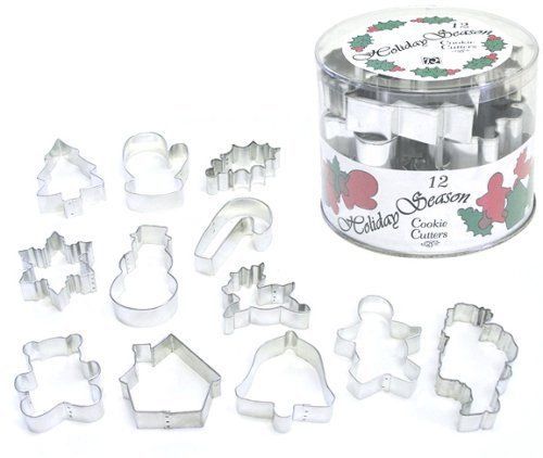 New Cookie Cutter Set 12 Holiday Seasonal Metal Baking Decorating brand ...
