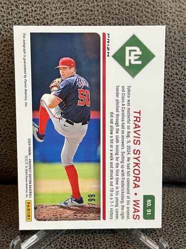 Travis Sykora 2024 Panini Prospect Red Auto /199 Nats | eBay