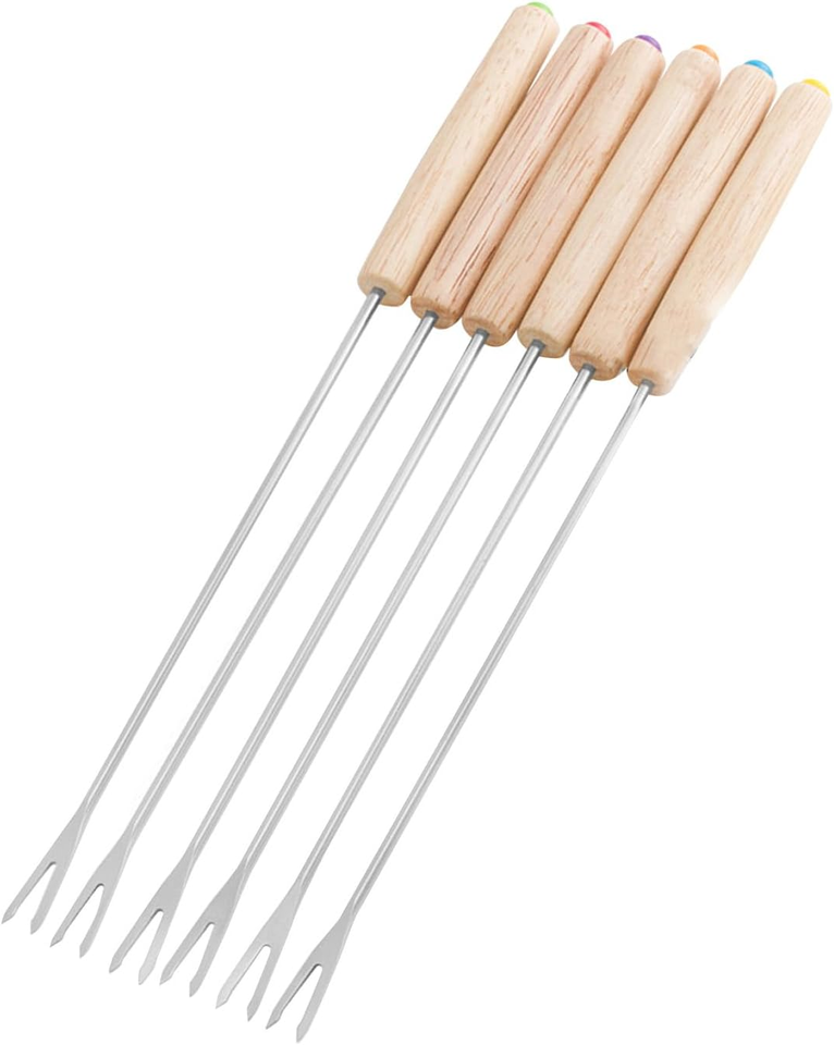 6Pcs Stainless Steel Fondue Forks Cheese Fondue Sticks Smore Sticks ...