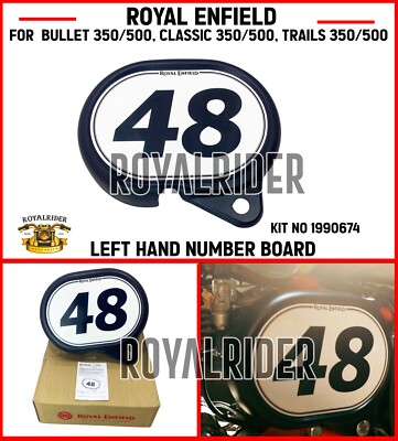 Royal Enfield"LEFT HAND NUMBER BOARD"For BULLET & CLASSIC 350/500 ...