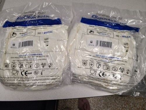 Bioclean Biotac Disposable Gloves Nitrile Powder Free White M 200 Pk | eBay