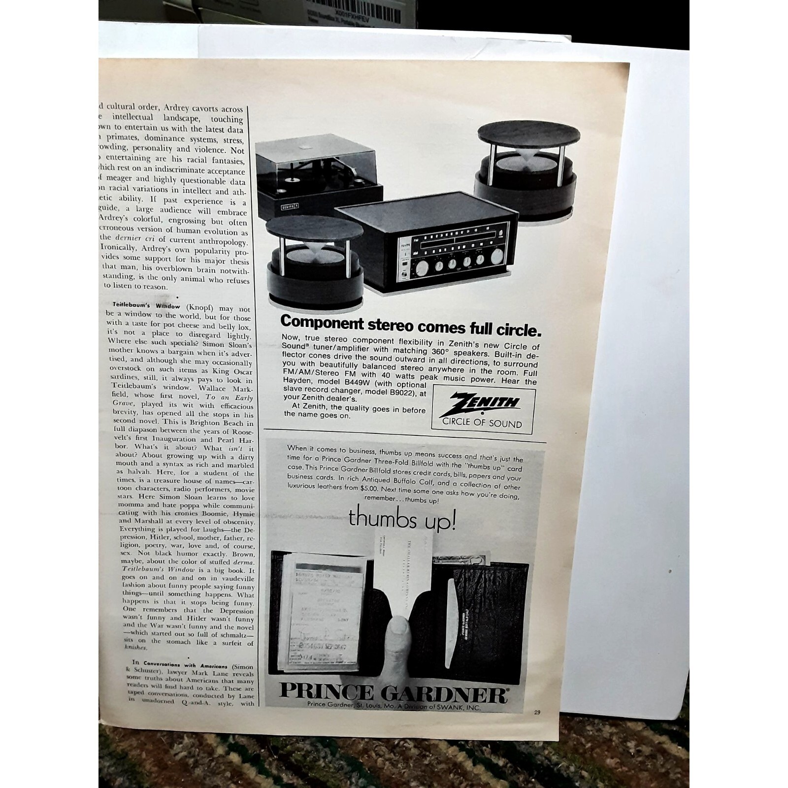 1970 Zenith Component Stereo System Vintage Print Ad 70s | eBay