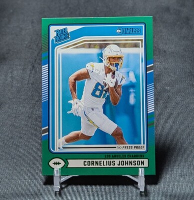 Cornelius Johnson Green Press Proof Rated Rookie RC 2024 Donruss #377 ...