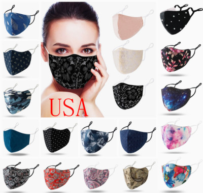 Face Mask Cover Fashion Reusable Washable Breathable Cloth Covering ...