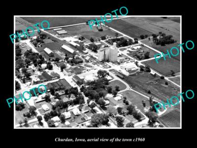 OLD LARGE HISTORIC PHOTO CHURDAN IOWA AERIAL VIEW OF THE TOWN c1960 | eBay
